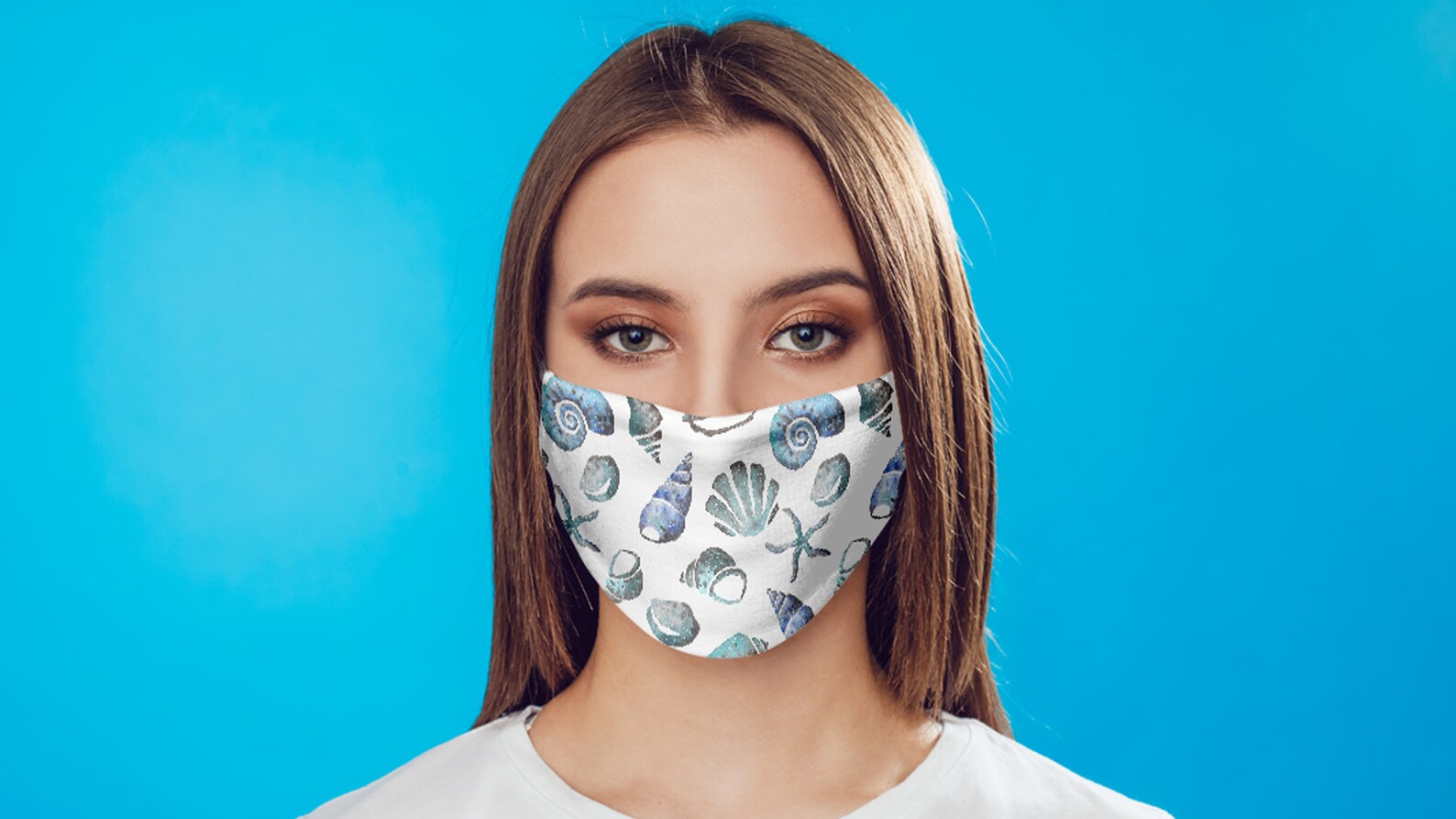 Sea Shell Face Mask Seashell Print Masktrendy Face Mask | Etsy
