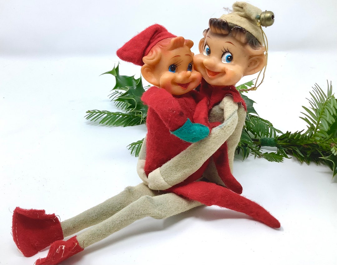 2 1960's Holiday Hugger Elves - Etsy