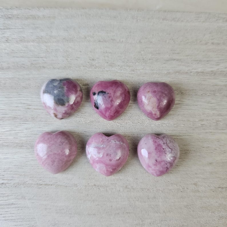 Rhodonite Heart Necklace: Sterling Silver Pink Gemstone Pendant - Etsy