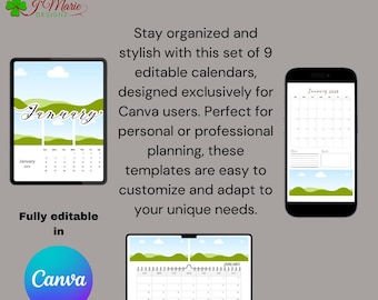 Editable 2025 Calendar Planner Templates | Fully Editable for Free in ...