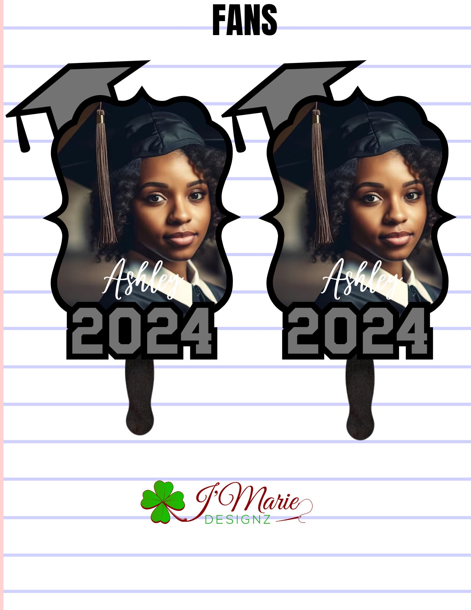 7PK Grad Fan Canva Template, Graduation 2024 Fans, Party Favor ...