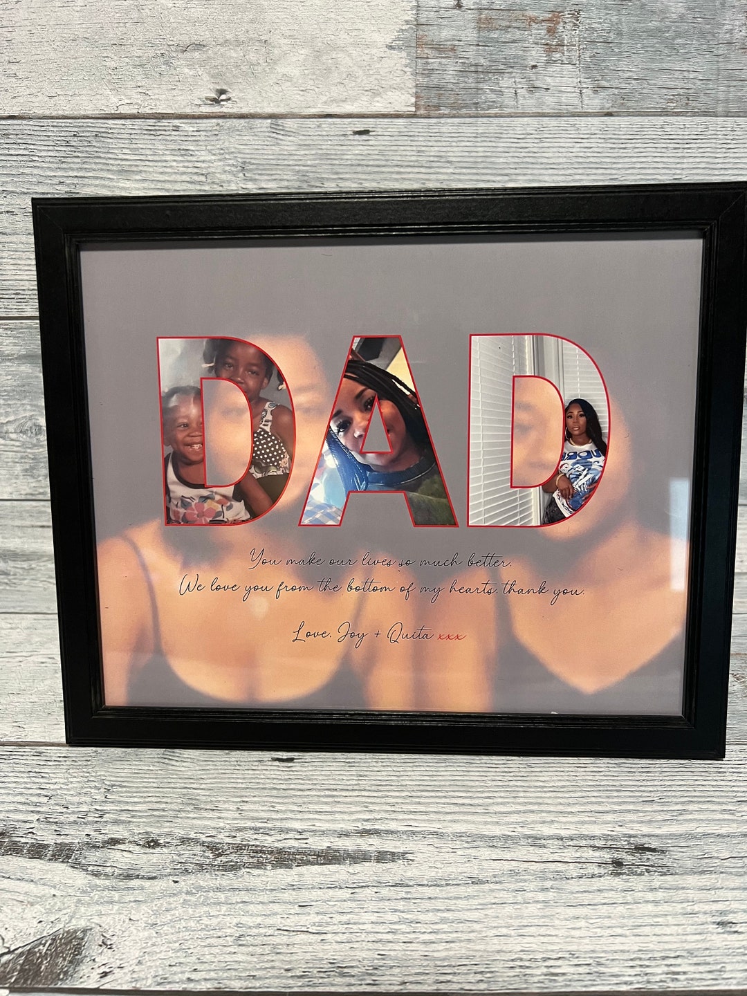 Dad Photo Collage, Father Frame Template, Father’s Day Picture Frame ...