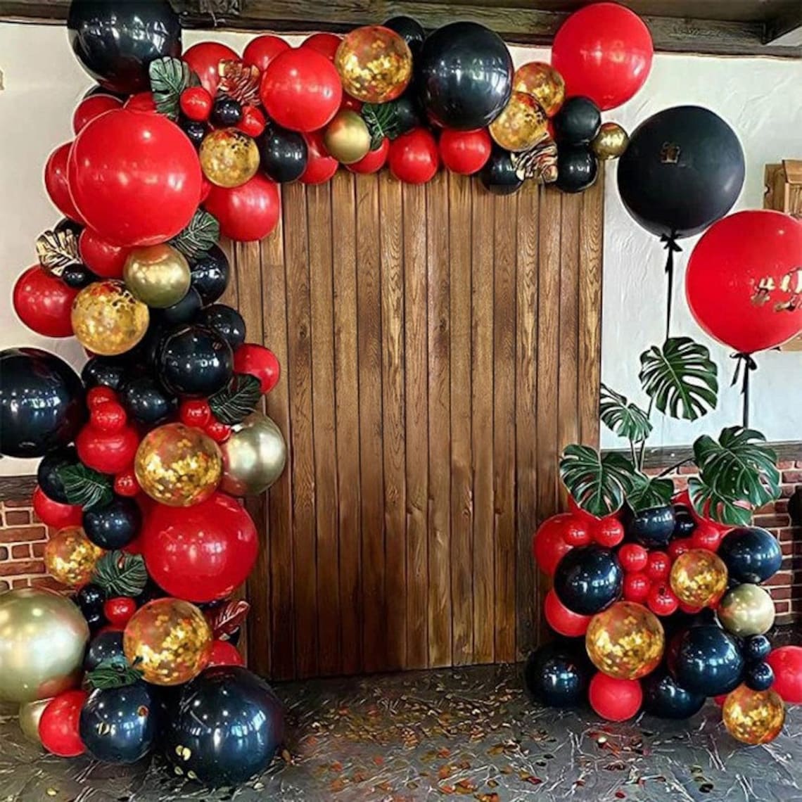 104pcs Globos de oro rojo y negro Garland Arch Kit 18º 21º 30º | Etsy