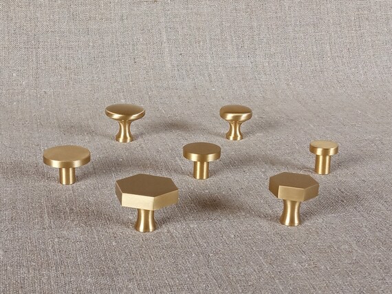 Solid Brass Cabinet Knobs Solid Brass Drawer Pulls Door | Etsy