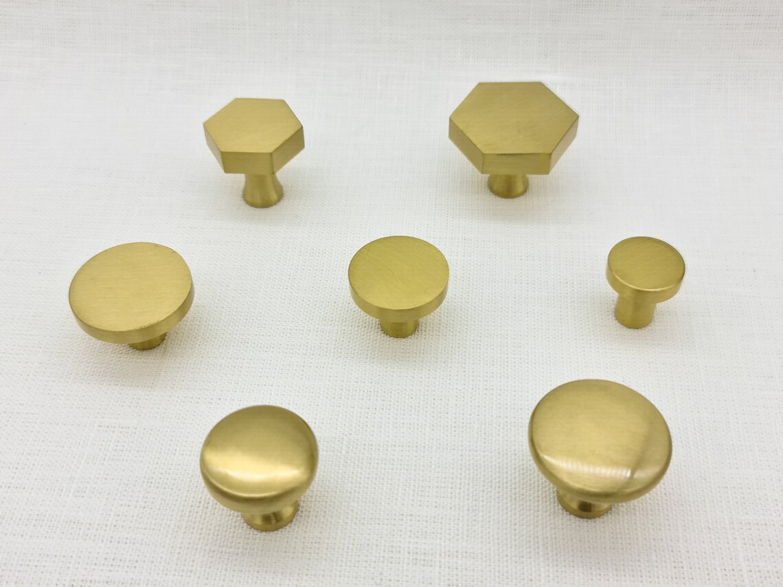 Solid Brass Cabinet Knobs Solid Brass Drawer Pulls Door - Etsy