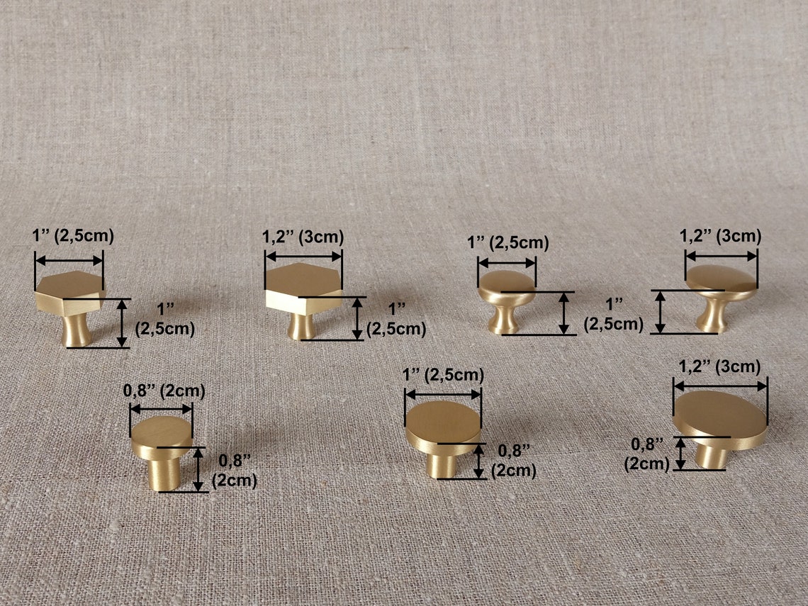 Solid Brass Cabinet Knobs Solid Brass Drawer Pulls Door | Etsy