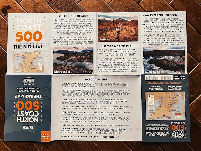 NC500 Map North Coast 500 the Big Map A2 Foldable to A5 - Etsy UK