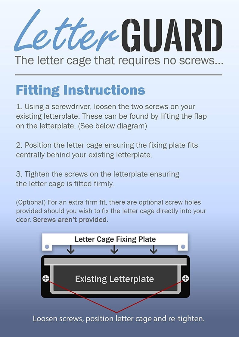 Letter Cage for UPVC & Composite Doors White Finish No - Etsy