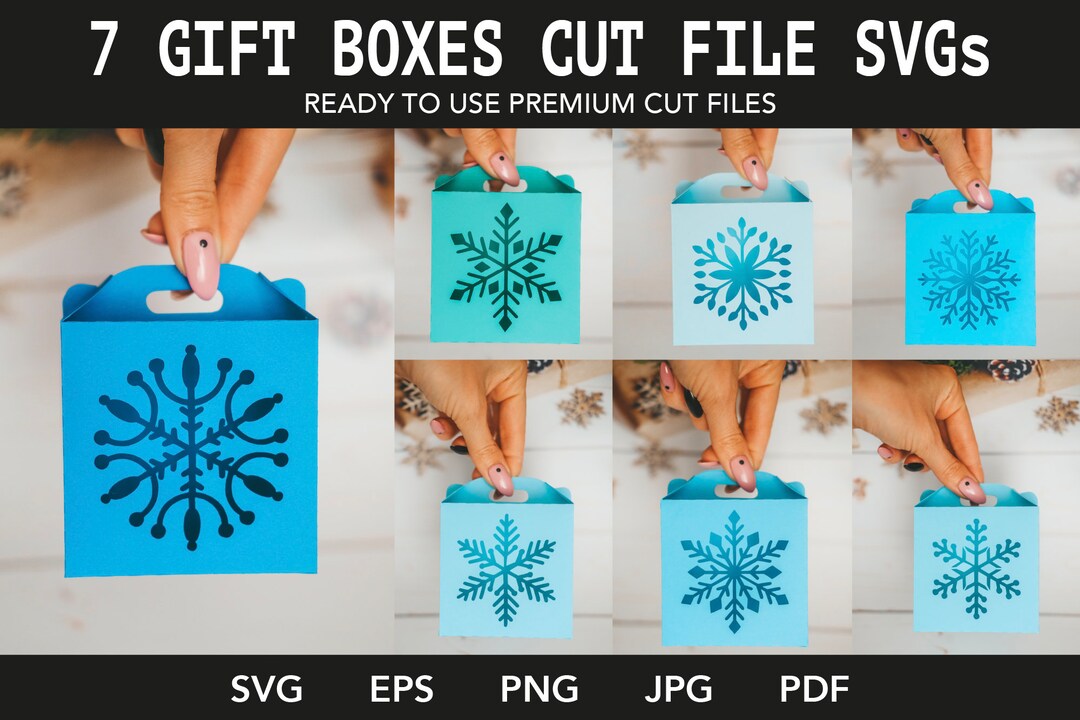 7 Gift Boxes Template SVG I Christmas Box SVG, Christmas Gift Box, 3D ...