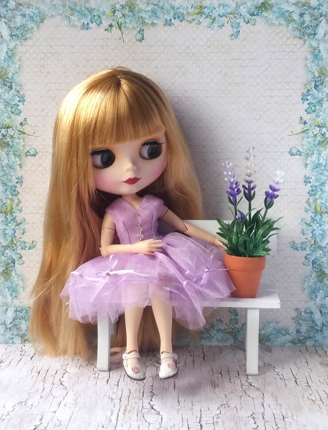 Miniature Lavender Plant Mini Lavender Pot Miniature Dollhouse Garden ...