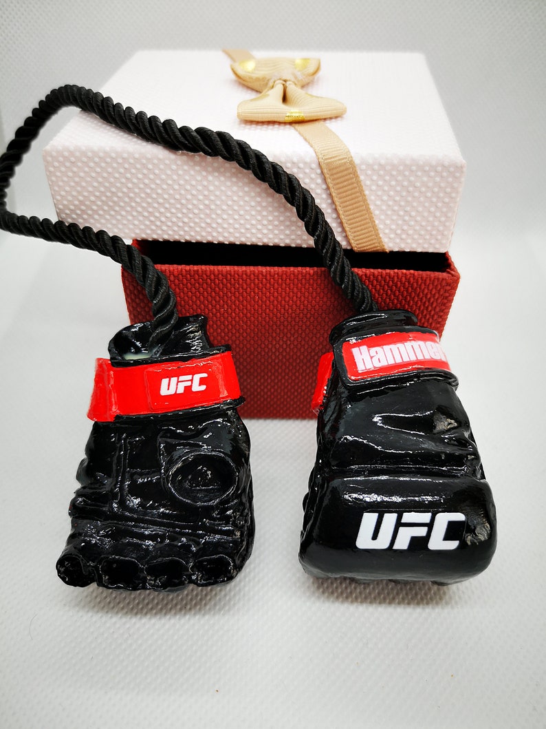 UFC Fighter Gloves Car Ornament: Custom MMA Gift, UFC Gloves Car Mirror ...