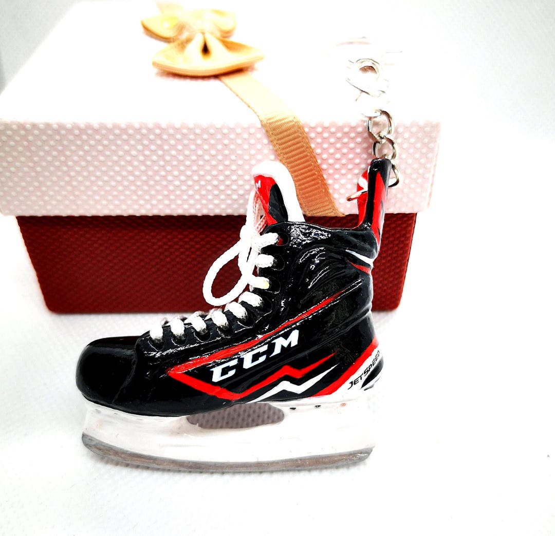 Custom Hockey Skate Keychain: Personalized Number Hockey Gift, Mini ...