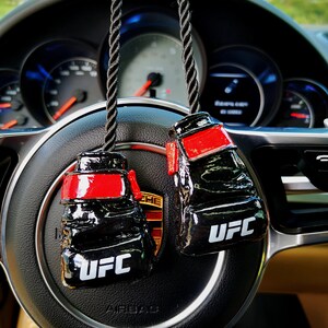Personalized MMA Fighter Gloves: Car Mirror Ornament, Boxing Gift ...