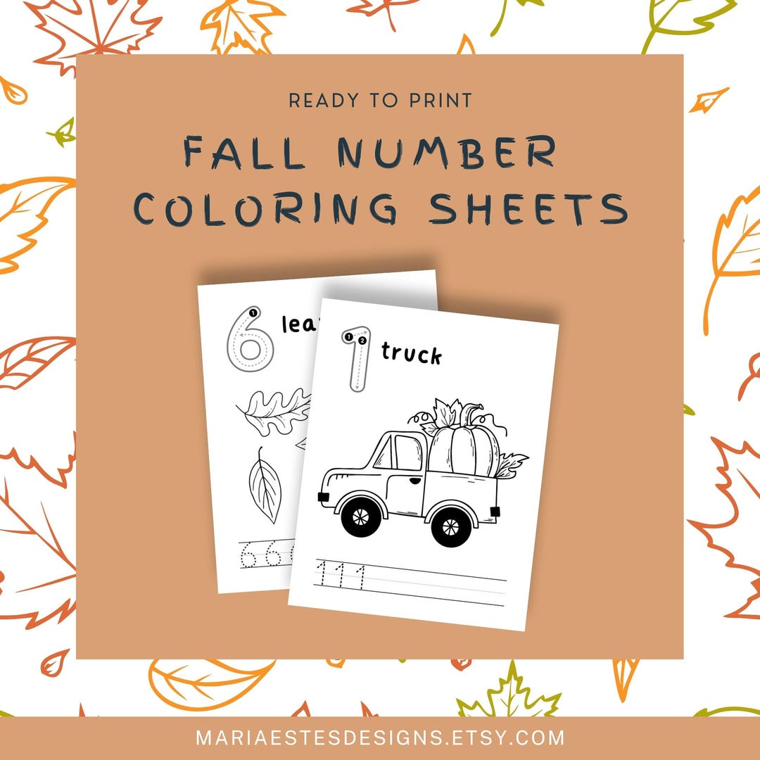 Printable Fall Number Worksheets Kids Fall Coloring Sheets Kids Number ...
