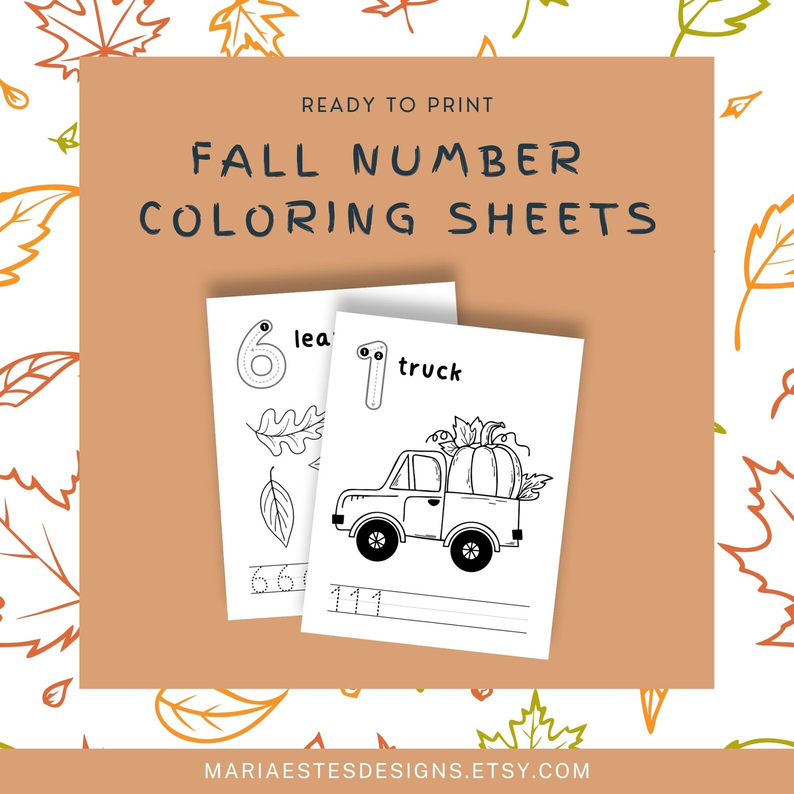 Printable Fall Number Worksheets Kids Fall Coloring Sheets Kids Number ...