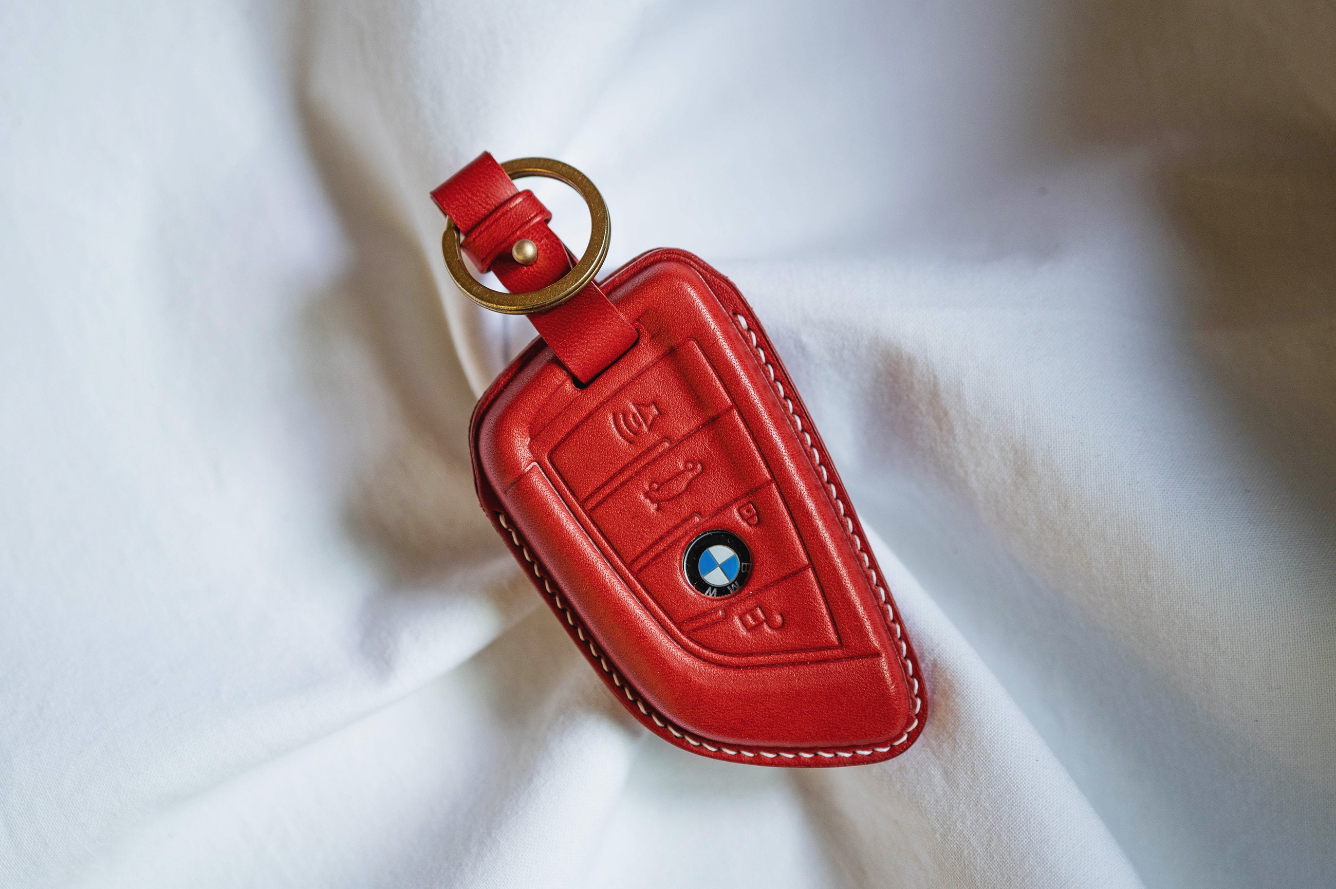 BMW Leather Key Case X5 X6 X7 Smart Key - Etsy
