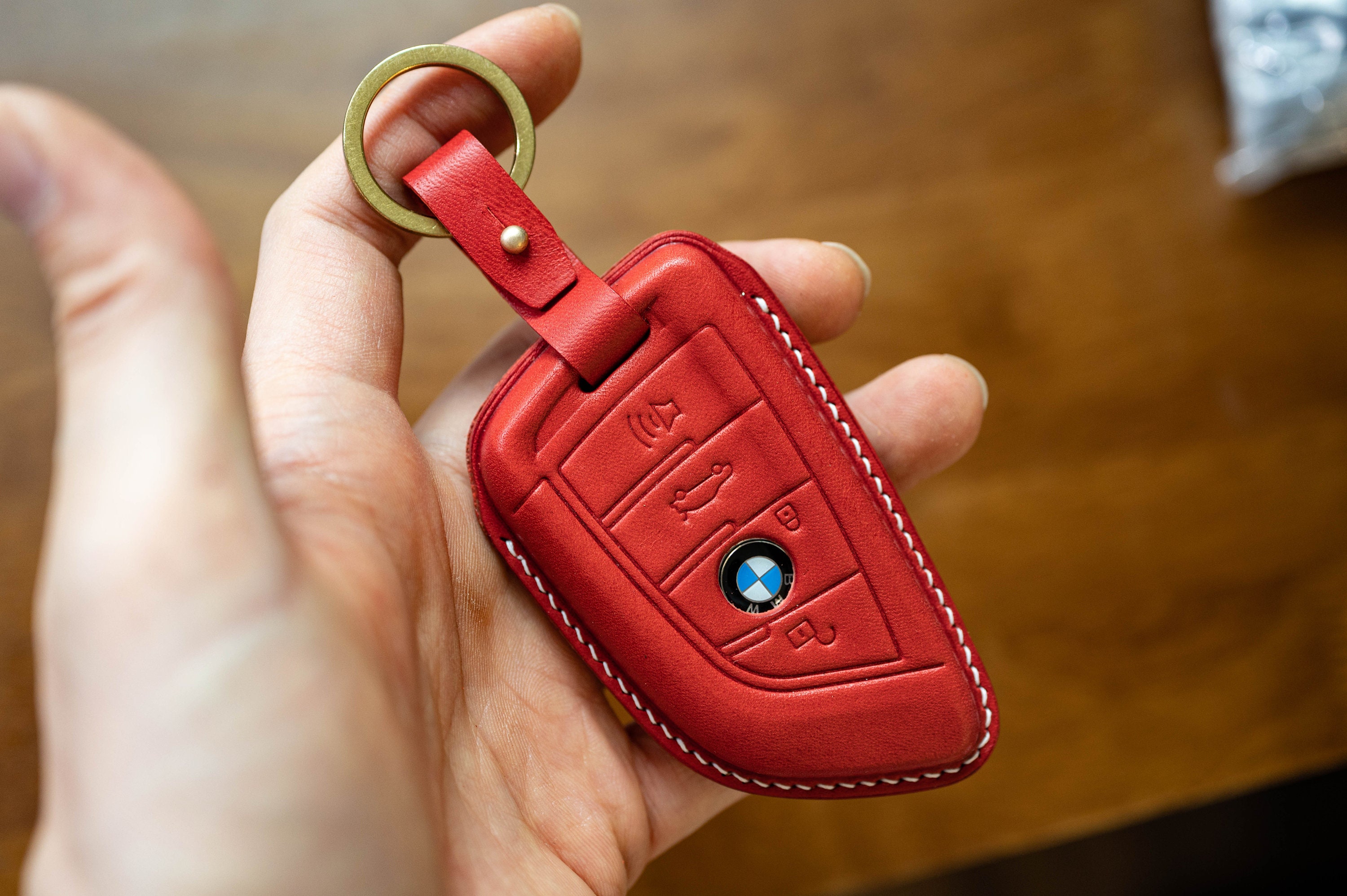 BMW Leather Key Case X5 X6 X7 Smart Key - Etsy