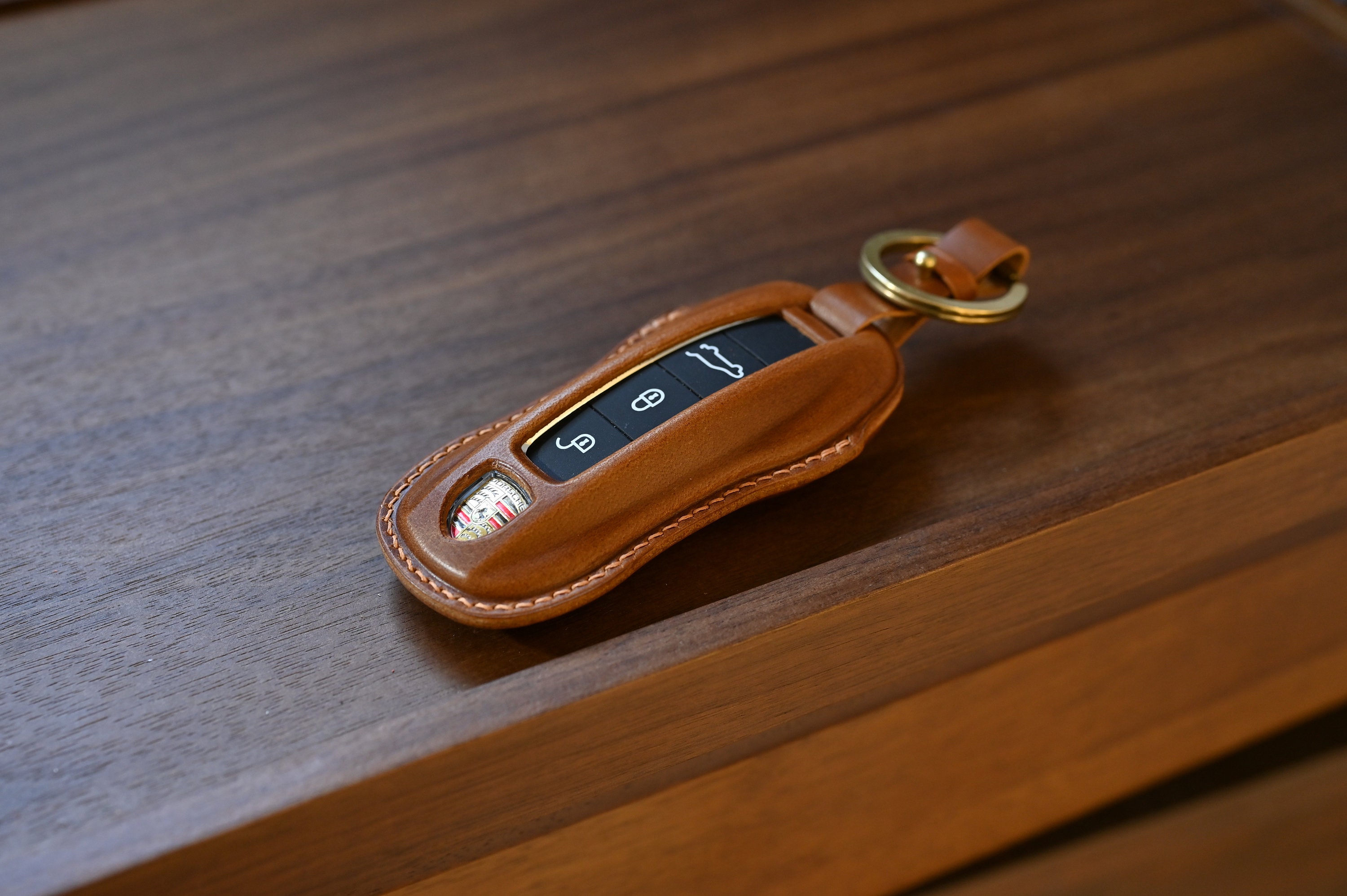 Porsche Leather Key Case Cayenne 911 Macan Panamera Taycan Smart Key ...