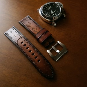 Buttero Patina Watch Strap, 20mm , 22mm. 24mm 26mm Watch Band / Brown ...