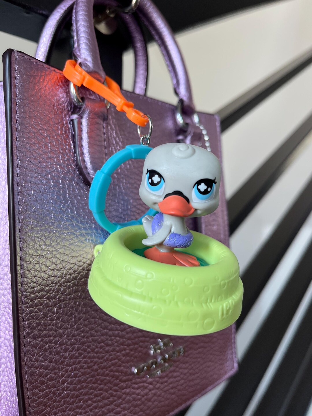 Littlest Pet Shop Purse Charm – Upcycled 2008 LPS Happy Meal Toy – Gray ...