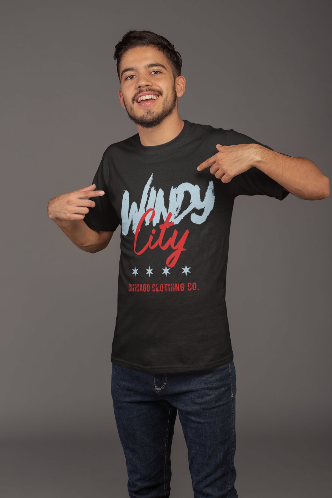 Windy City T-shirt, Chicago T-shirt, Chicago Flag Colors, Unisex T ...