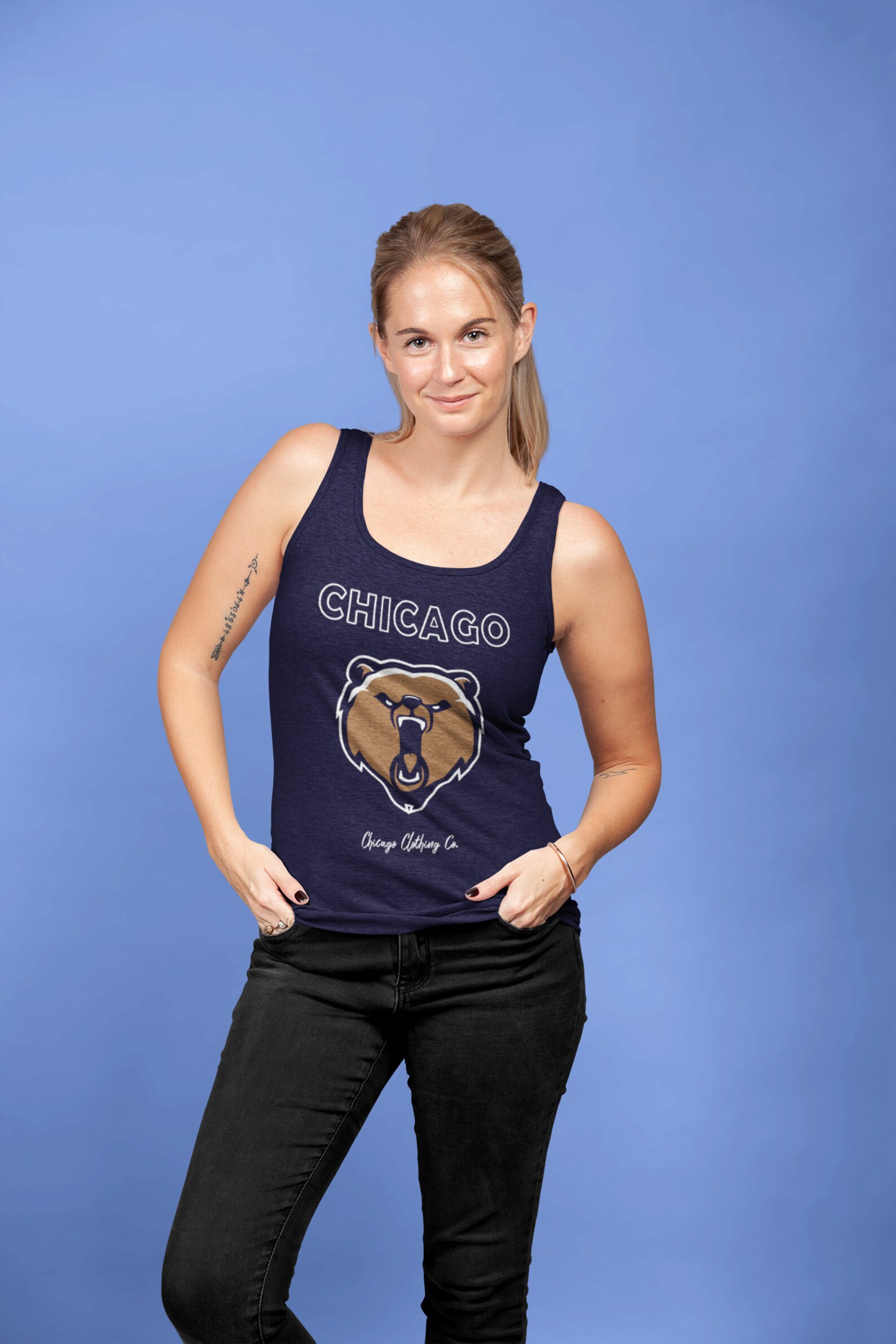 Bear Tank Top, Chicago Bears - Etsy