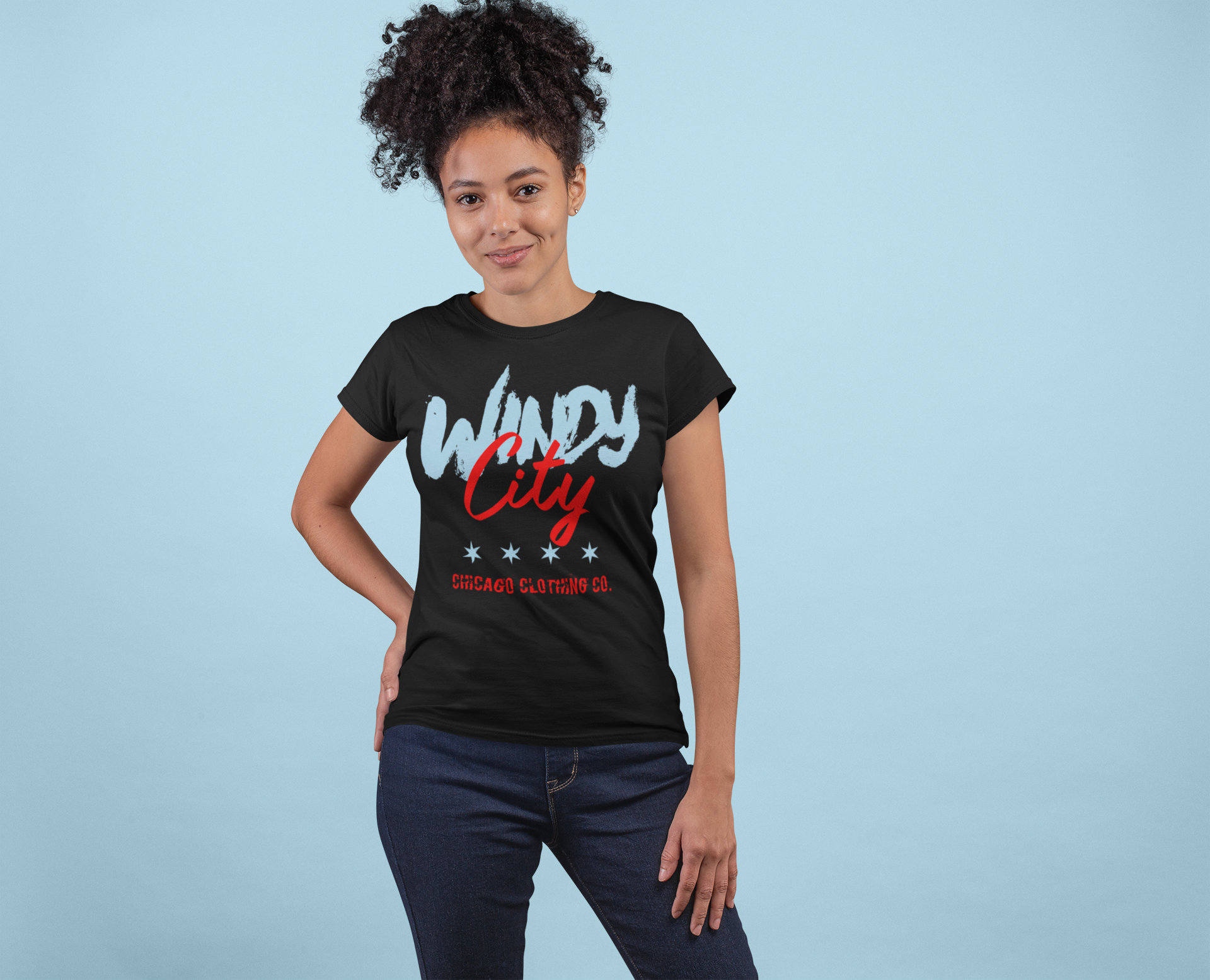 Windy City T-shirt, Chicago T-shirt, Chicago Flag Colors, Unisex T ...