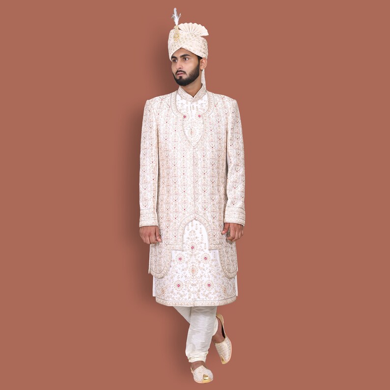 Sherwani Wedding Ethnic Mens Wear Latest Elegant Sherwani of Work With ...