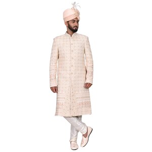 Pastel Handwork Sherwani, Maharaja Sherwani, Indian Wedding Sherwani ...