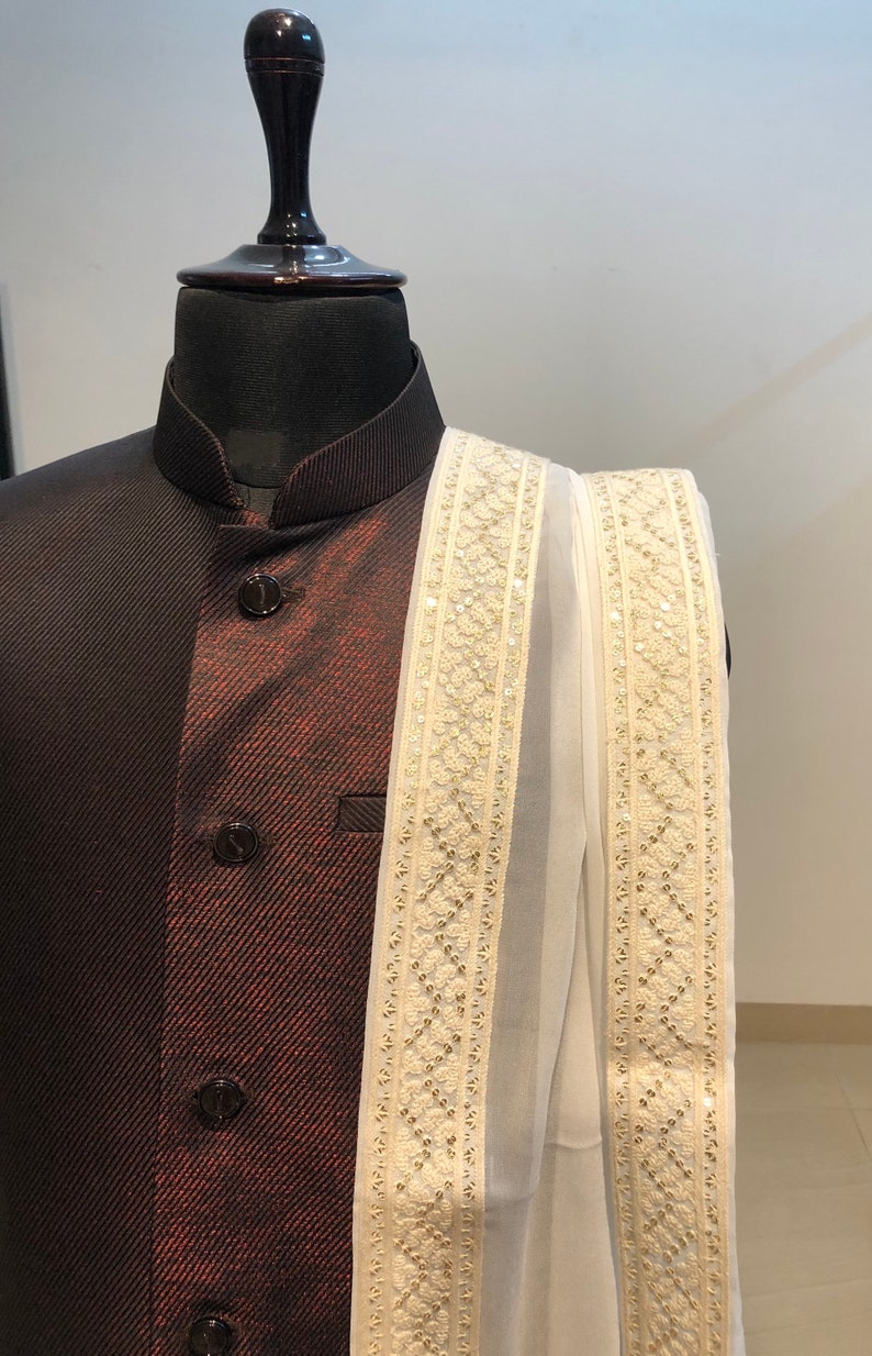 White Heavy Wedding Stole for Men and Women Both Purpose - Etsy