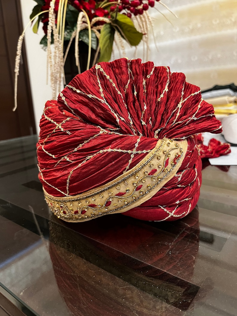 Red Wedding Turban Safa for Indian Wedding Royal Wedding Safa Turban ...