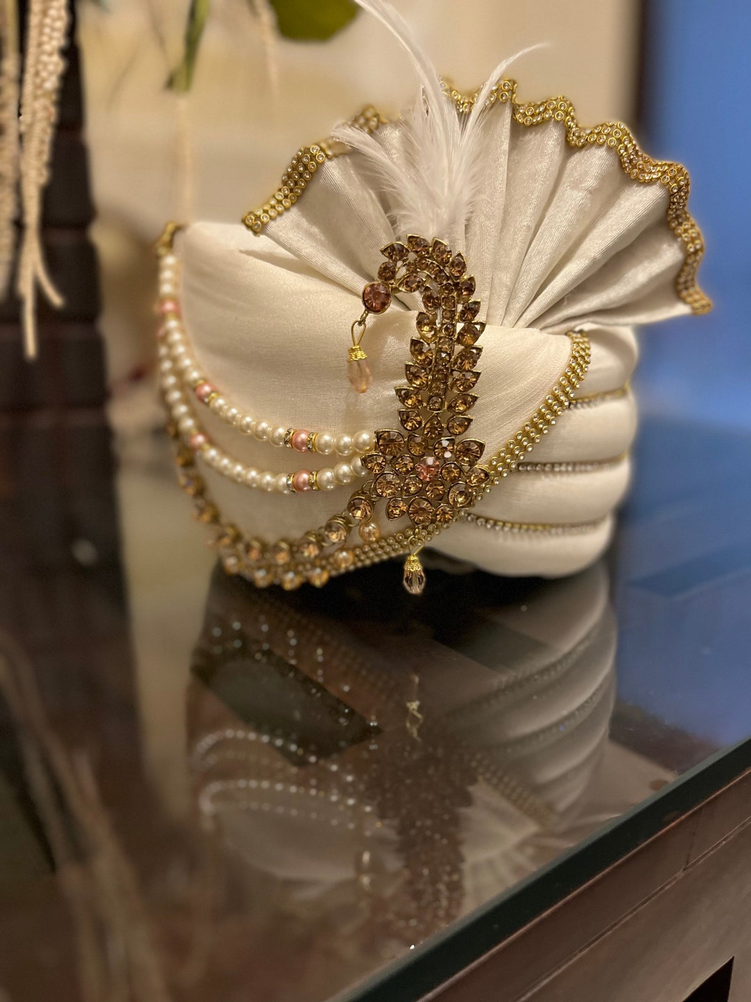 White Wedding Turban | Safa for Indian Wedding | Royal Wedding Safa ...