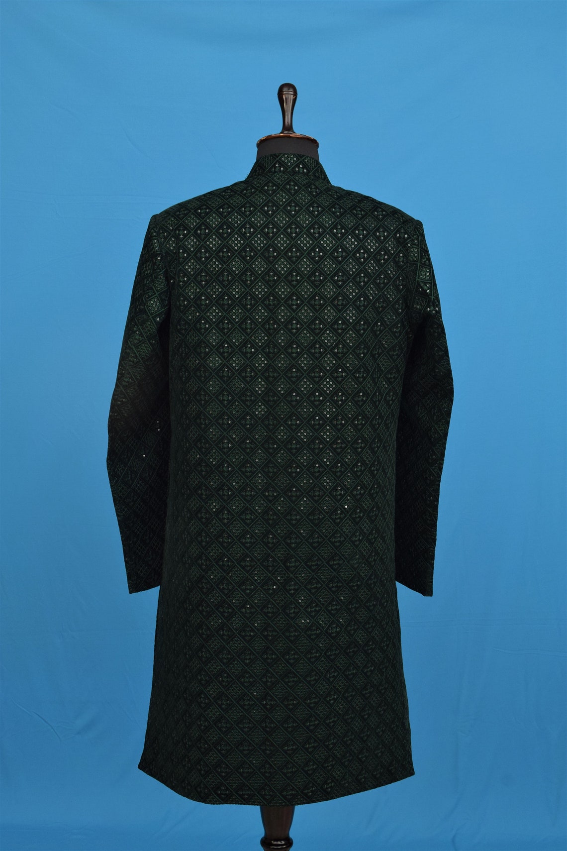 Green Velvet Sherwani for Men Indian Wedding Sherwani - Etsy