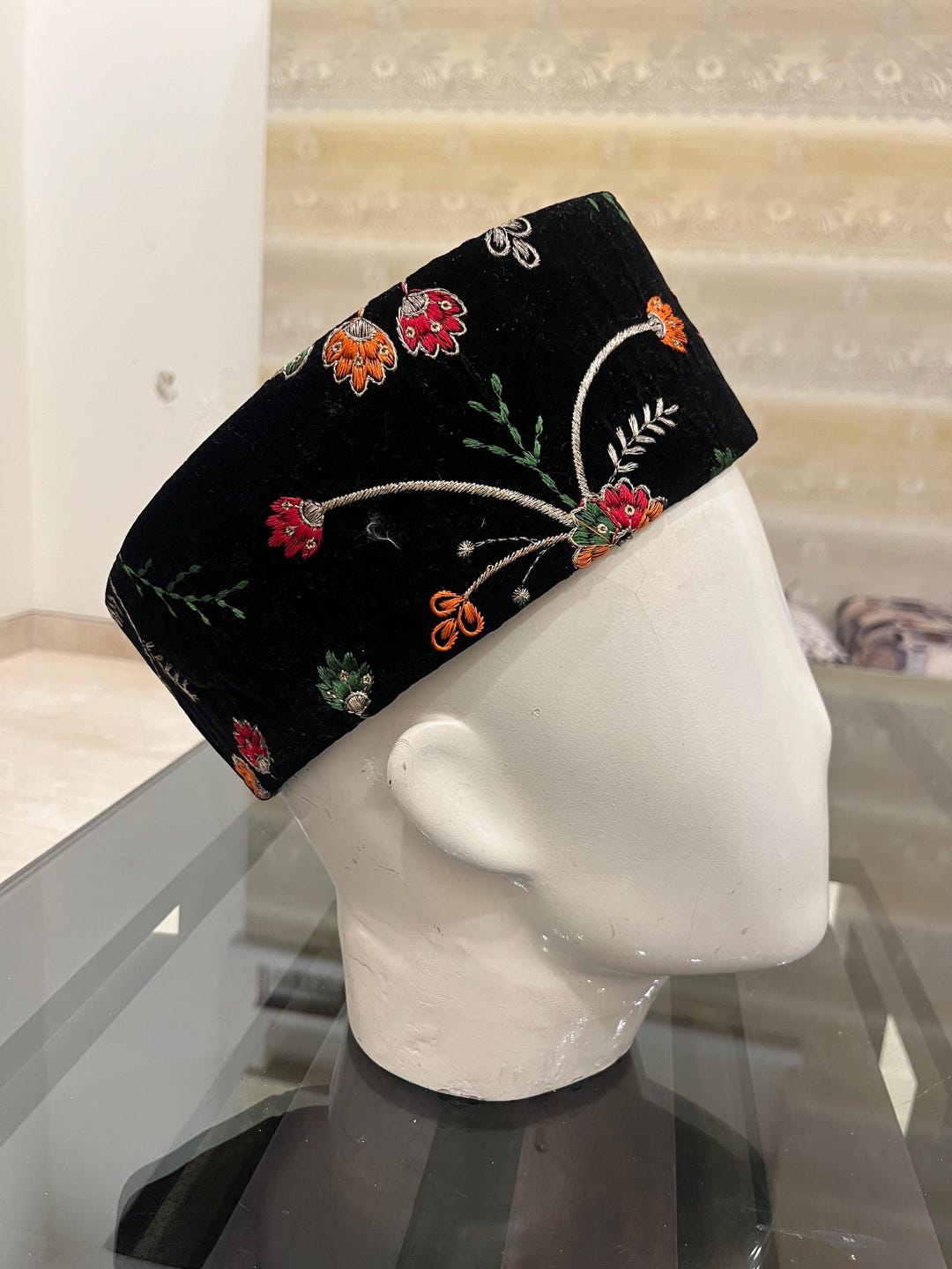 Velvet African Hat | African Native Hat Kente Hat African Print Hat ...