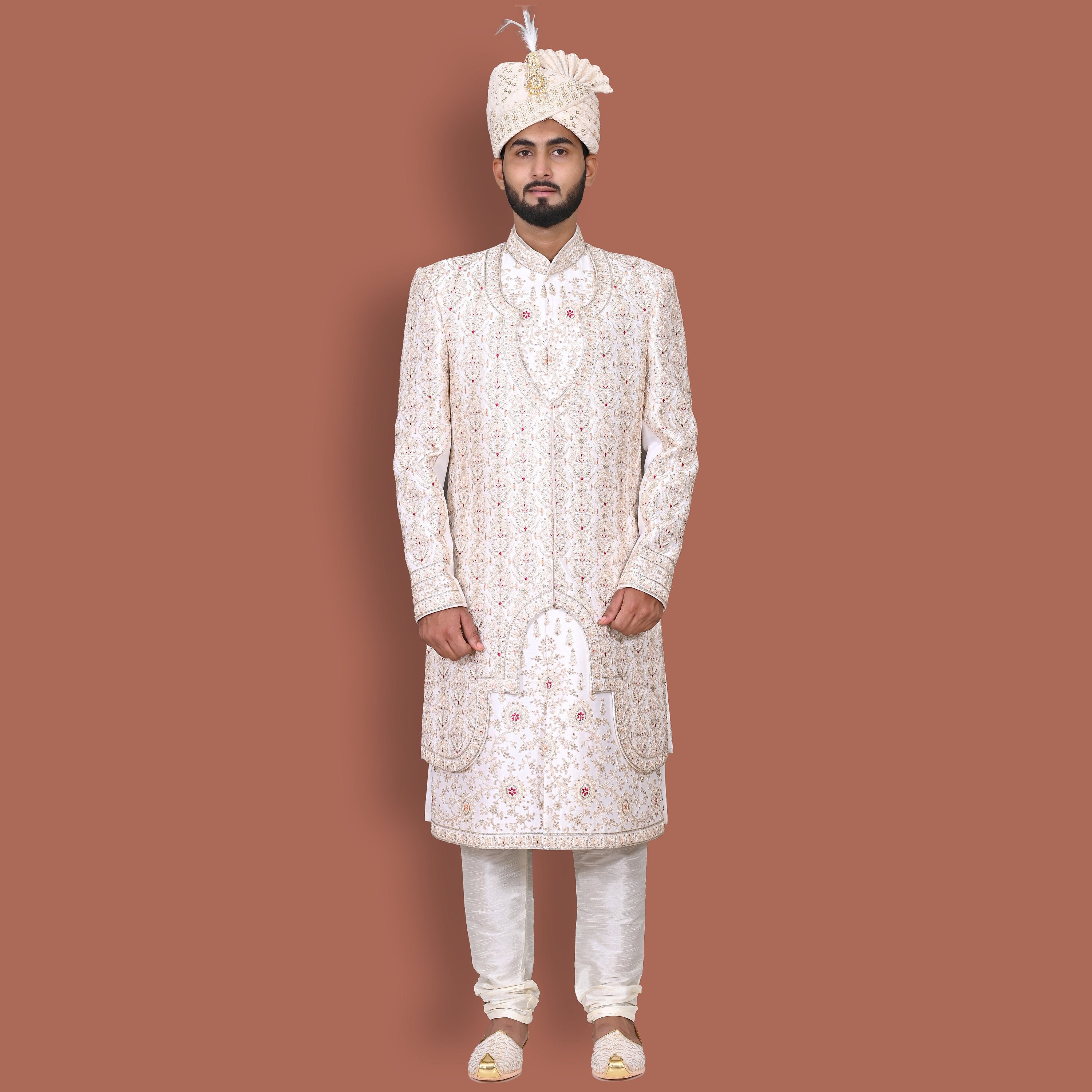Sherwani Wedding Ethnic Mens Wear Latest Elegant Sherwani of Work With ...