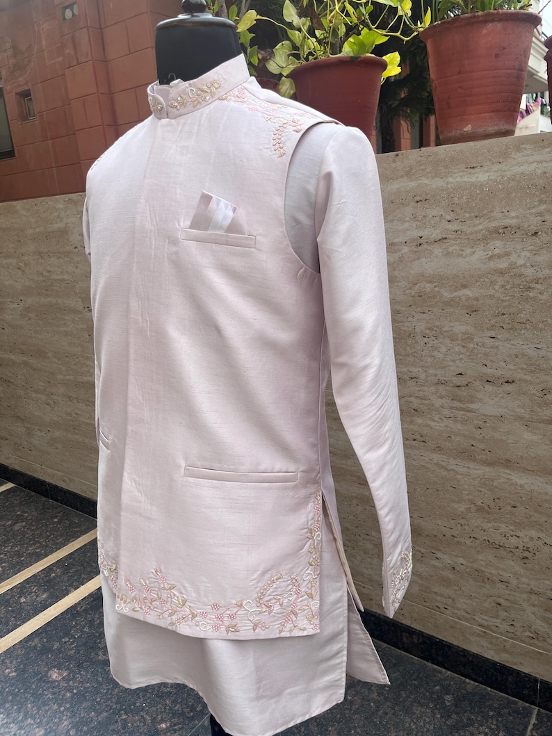 Nehru Jacket With Kurta and Pants Set | Indowestern Wedding Suit ...