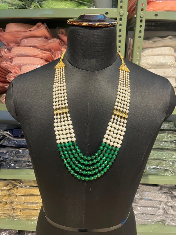 Groom necklace green store