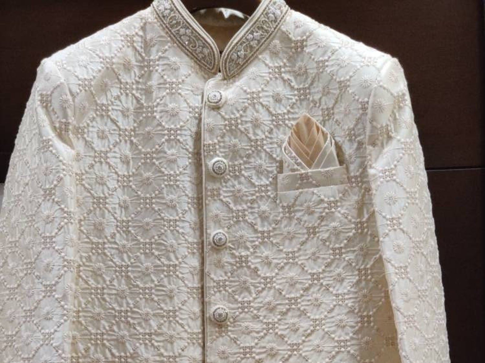 Sherwani for Wedding Chikankari Sherwani Ethnic Look for - Etsy
