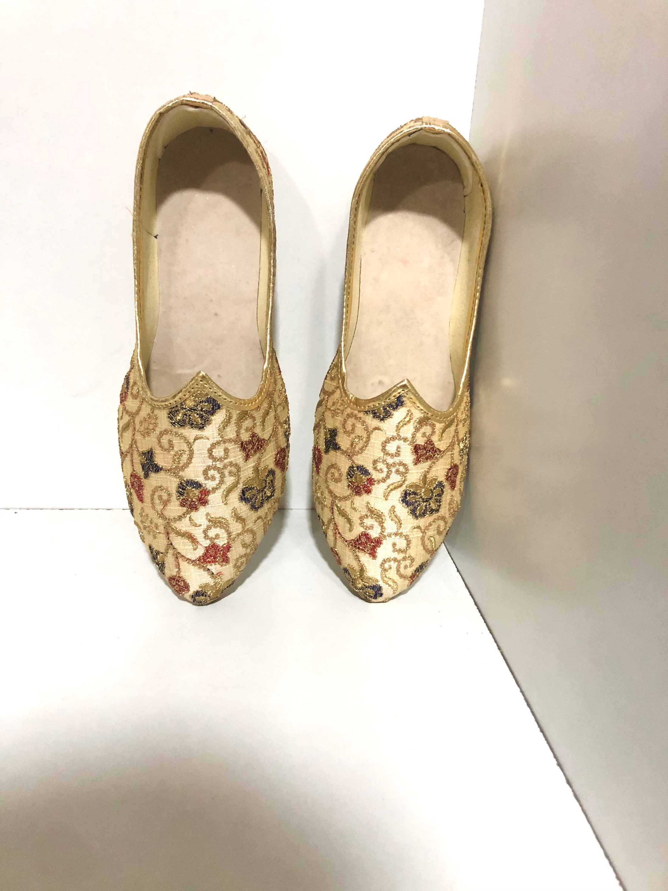 Golden Colourful Handmade Ethnic Men's Mojari / Jutiya / - Etsy UK