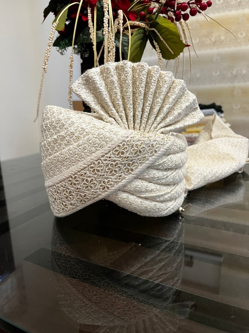 White Wedding Turban Safa for Indian Wedding Royal Wedding Safa Turban ...