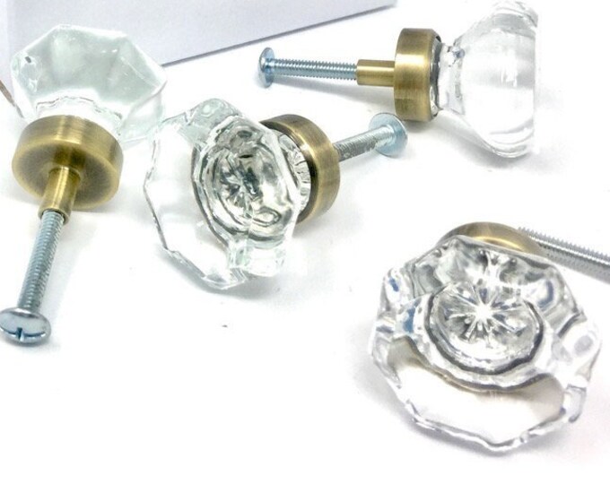 Rousso's Reproductions Knob Pulls 0500-AB4: Clear Glass Knobs on ...