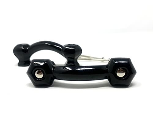 Hexagonal Bridge Handle Pulls-ebony Black Glass (two With Brushed ...
