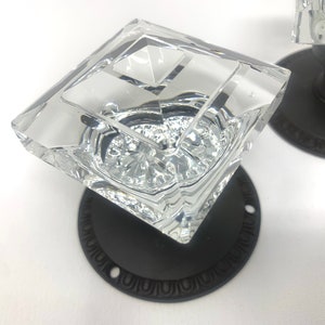 Crystal French/dummy Door Knob Set Exceptional Square-diamond Cut non ...