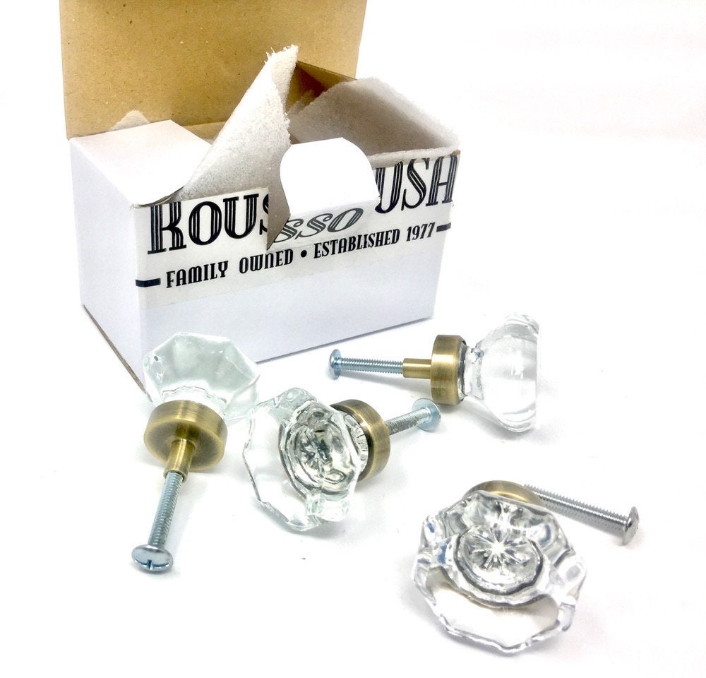 Rousso's Reproductions Knob Pulls 0500-AB4: Clear Glass - Etsy