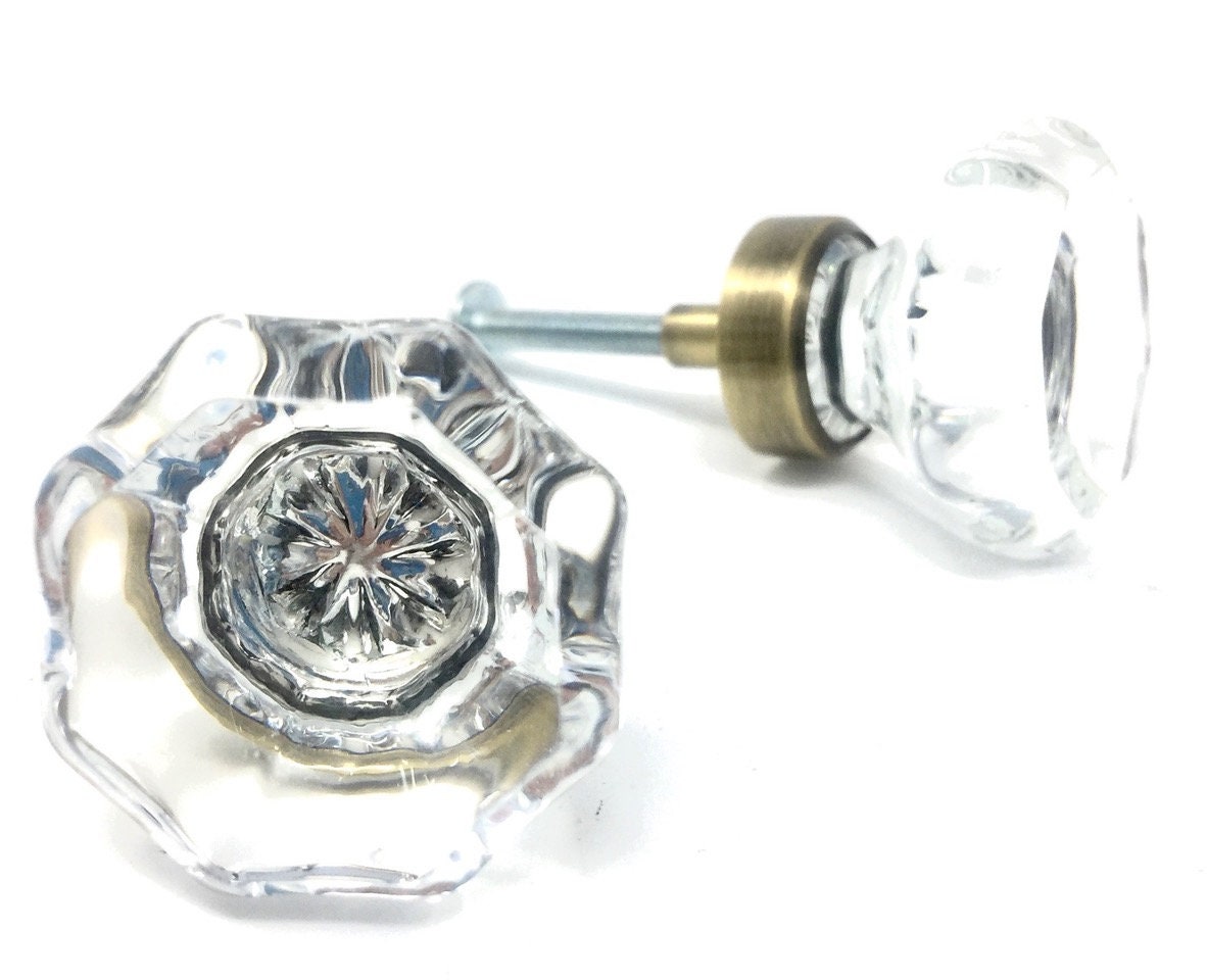 Rousso's Reproductions Knob Pulls 0500-AB4: Clear Glass - Etsy