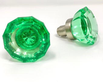 Green Glass Door Knobs - Etsy