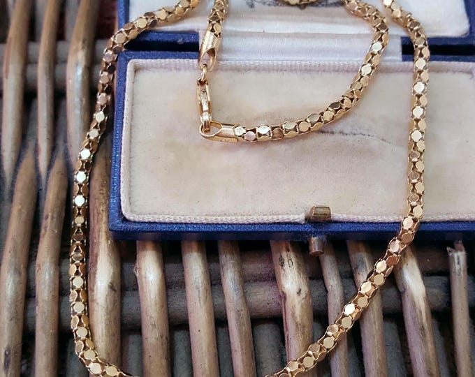 Qvc 925 Sterling Silver Chain, Gold Plated Popcorn Chain, 17.5" Long - Etsy
