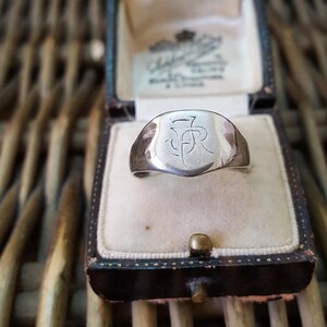 Vintage Solid Silver Men's Signet Ring, Personalised JDR/JRD, Size R.5 ...