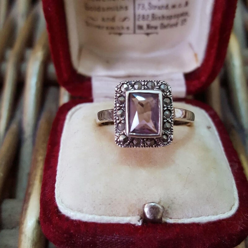 Silver Art Deco Ring - Etsy