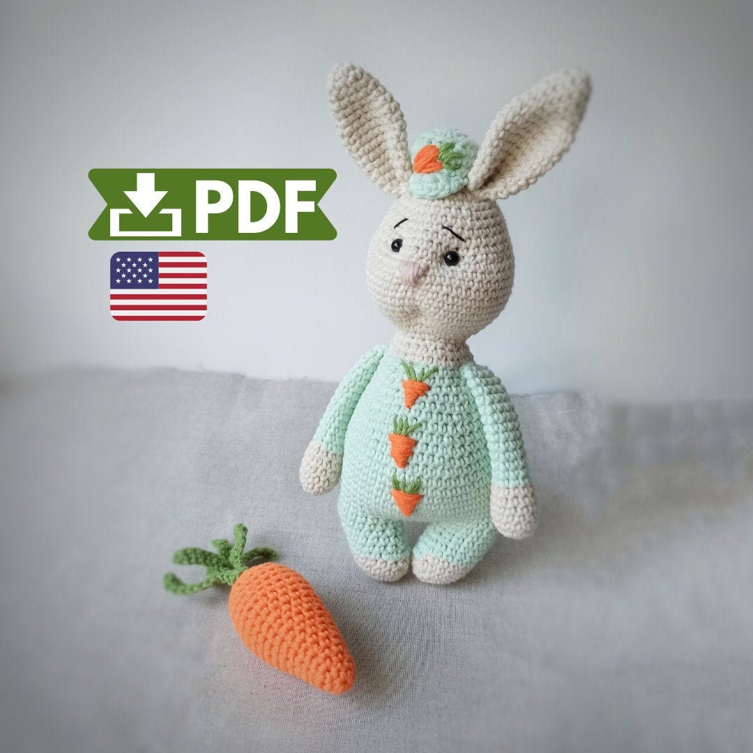 Crochet Pattern Amigurumi Rabbit, Crochet Bunny PDF Pattern - Etsy